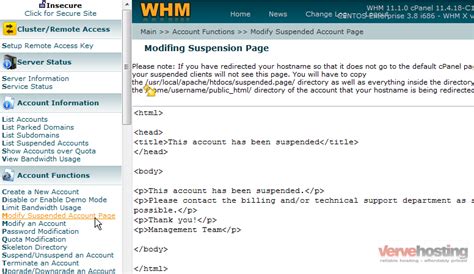 How To Modify The Suspended Accounts Page Knowledgebase Verve Hosting Inc
