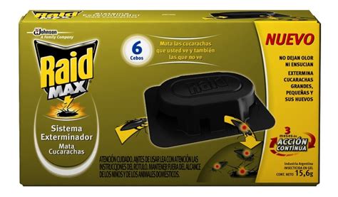Cebo Mata Cucarachas Raid X 6 Un 3 Meses De Efectividad 255 00 En Mercado Libre