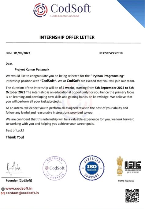 Prajyot Pattanaik On Linkedin Internship Codsoft Python