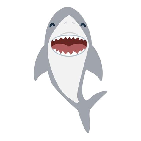 Счастливая акула с открытым ртом Премиум векторы