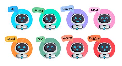 Premium Vector Robot Character Set Vector Design Robots Characters Collection With Happy And