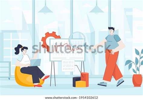 Big Data Analysis Concept Flat Design Stock Vector Royalty Free 1954102612 Shutterstock