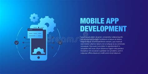 Mobile App Development Concept Mobile Interface Design App Technology Flat Style Stock Vector