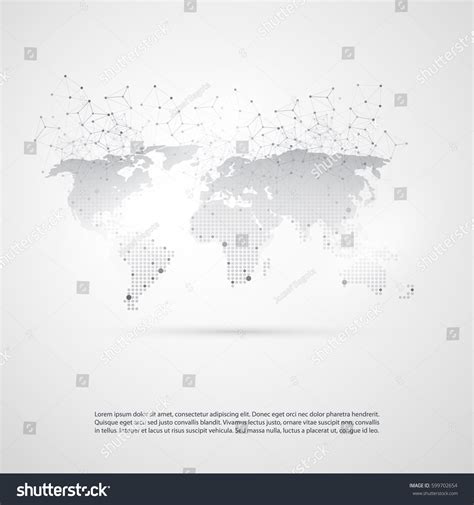 Cloud Computing Networks World Map Abstract Stock Vector Royalty Free