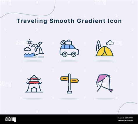 Traveling Icon Icons Set Collection Pack Package White Isolated Background With Dash Dashed Line
