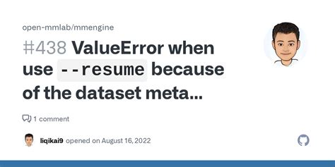 ValueError When Use Resume Because Of The Dataset Meta Comparsion