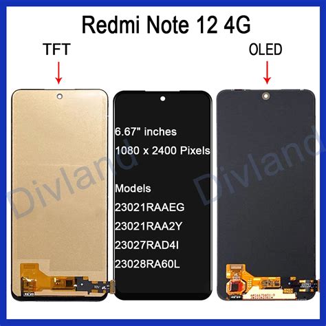 LCD OLED Redmi Note 12 4G Note 12 5G Note 12S LCD Display Touch Screen Digitizer Replacement