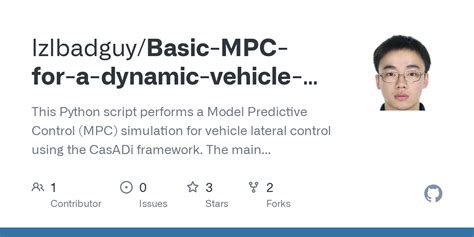 Basic Mpc For A Dynamic Vehicle Modelvehiclelateralcontrolpy At Main · Lzlbadguybasic Mpc