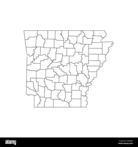 Arkansas Ar Detailed Political Map Of Us State Administrative Map Divided Into Counties