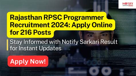 Rajasthan Rpsc Programmer Recruitment 2024 Apply Online For 216 Posts