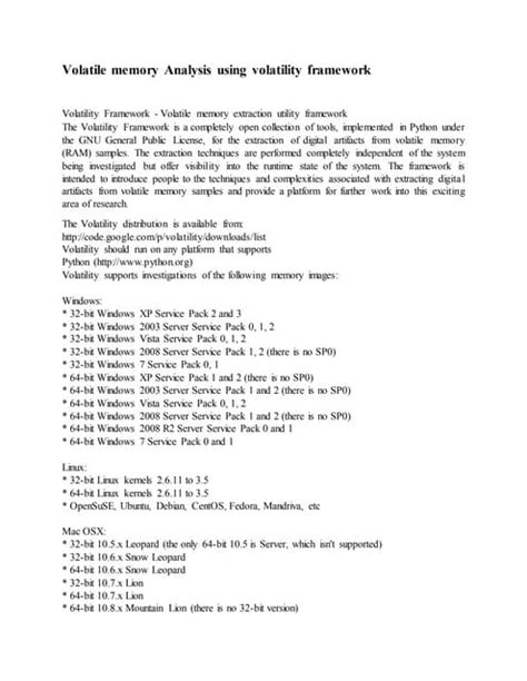 Volatile Memory Analysis Pdf