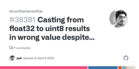 casting from float32 to uint8 results in wrong value despite being from 0 to 255 · issue 38381