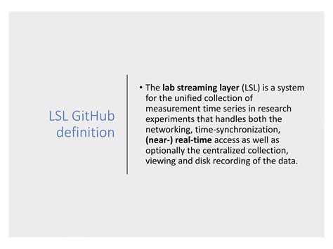 lab streaming layer ppt