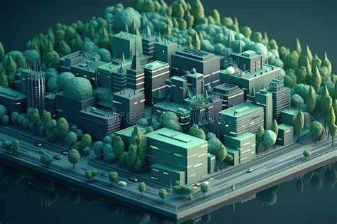 Concept Of Industrial City Energy Consumption And Co2 Gas Emissions Concept Stock Illustration