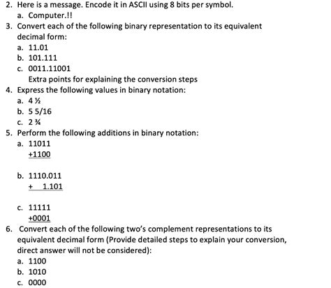 Solved Here Is A Message Encode It In ASCII Using Bits Chegg Com