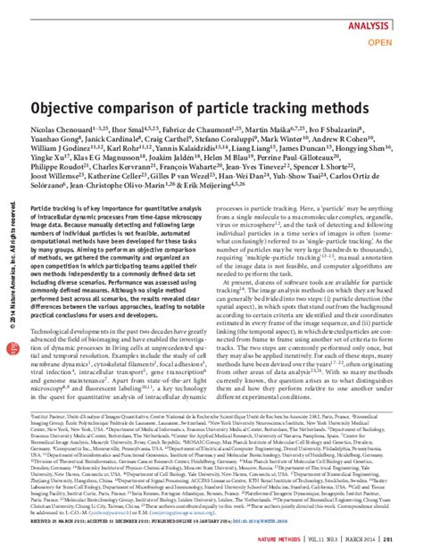 Pdf Objective Comparison Of Particle Tracking Methods