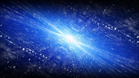 Digital Cyberspace With Particles And Digital Data Network Connections Concept Stock