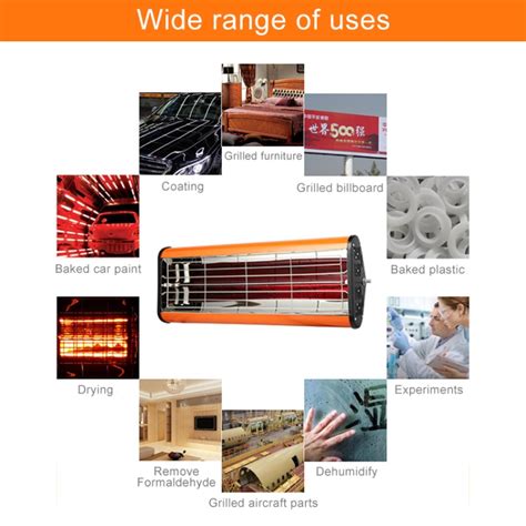 220v 1050w 열 빛 적외선 건조기 스프레이 페인트 가열 경화 램프 베이킹 부스 히터