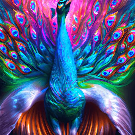 Beautiful Peacock Digital Graphic · Creative Fabrica