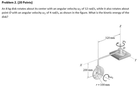 Problem 2 20 Points An 8 Kg Disk Rotates About Its Center With An