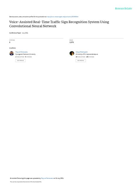 Voice Assisted Real Time Traffic Sign Recognition System Using Convolutional Neural Network
