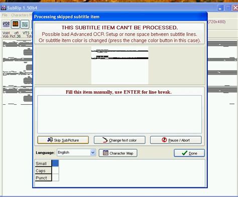 question about extracting subtitle srt file from idx sub files