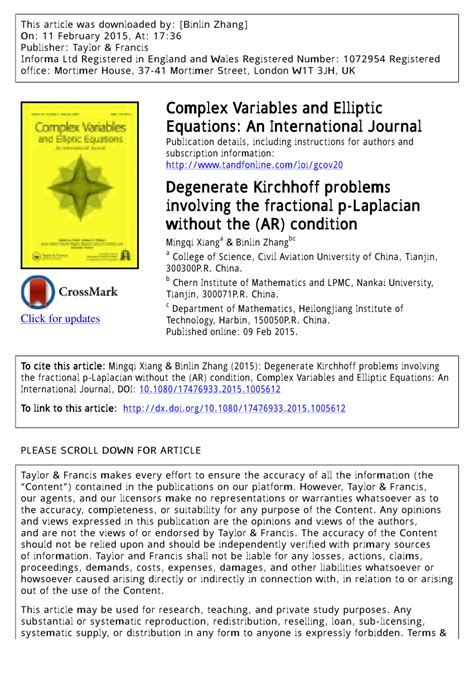 Pdf Degenerate Kirchhoff Problems Involving The Fractional P Laplacian Without The Ar Condition