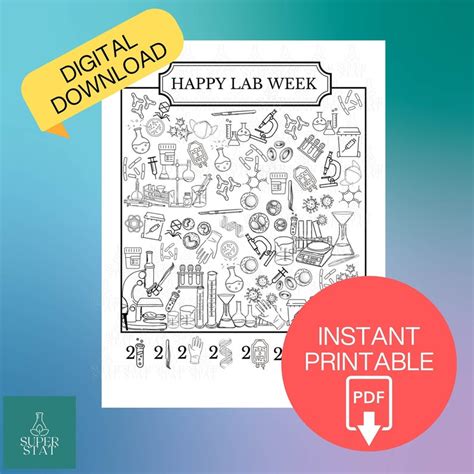 Printable Lab Week Game Digital Coloring Sheet Lab Week 2024 Laboratory