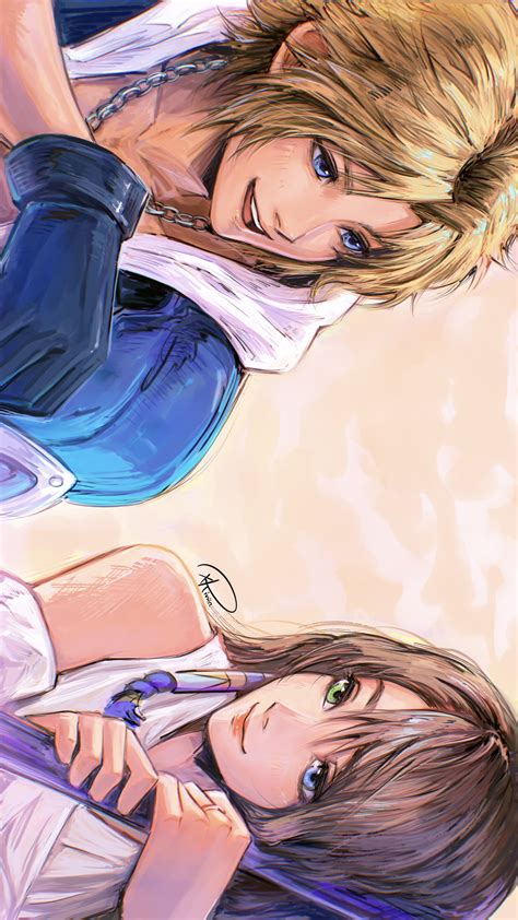 Yuna And Tidus Final Fantasy And 1 More Drawn By Kuroiitulip Danbooru