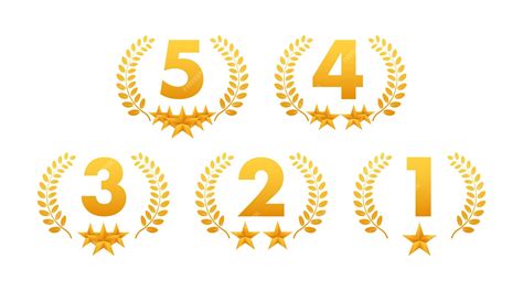 Premium Vector 5 Star Rating Badge With Icons On White Background Vector Illustration