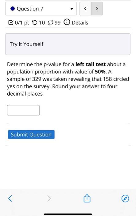 Solved 区0 1 pt り 1099 i Details Determine the p value for Chegg com