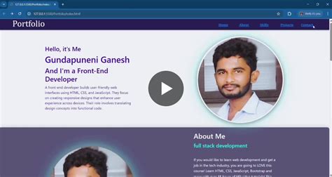 portfolio frontenddevelopment html css javascript webdevelopment… ganesh gundapuneni