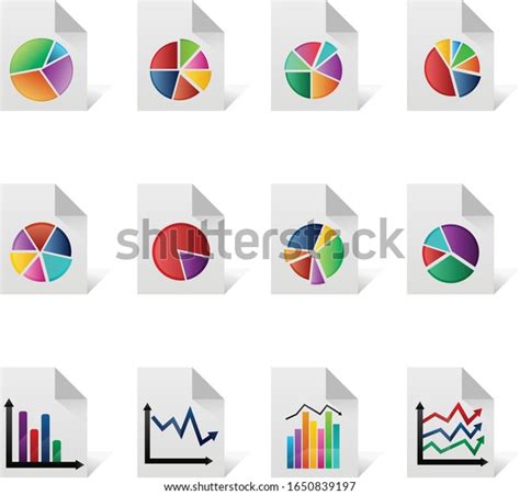 Set Pie Chart File Formats Design Stock Vector Royalty Free