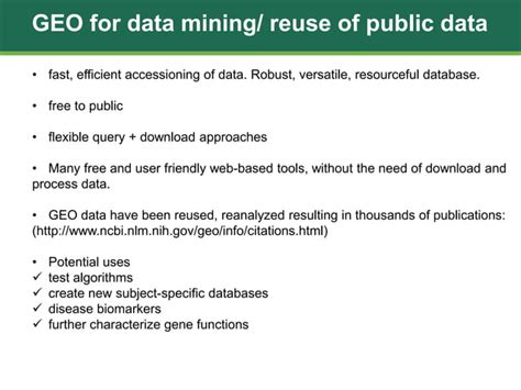 Gene Expression Omnibus Geo Pptx Databases Computer Software