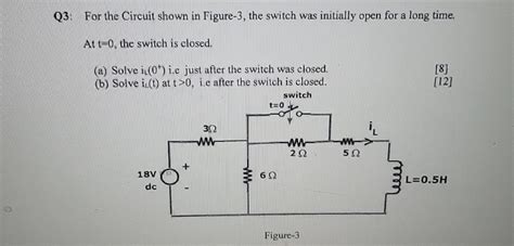 Solved Q For The Circuit Shown In Figure The Switch Chegg Com