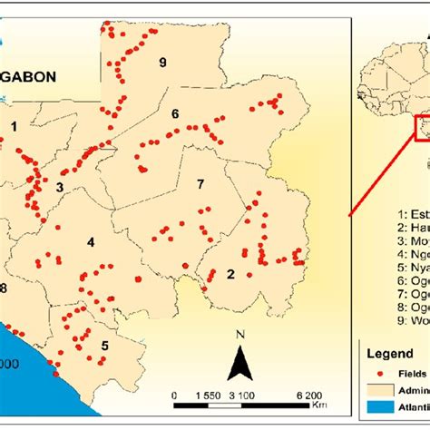 Map Showing The Various Cassava Fields Surveyed In The Study Area