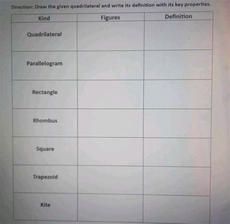 Direction Draw The Given Quadrilateral And StudyX