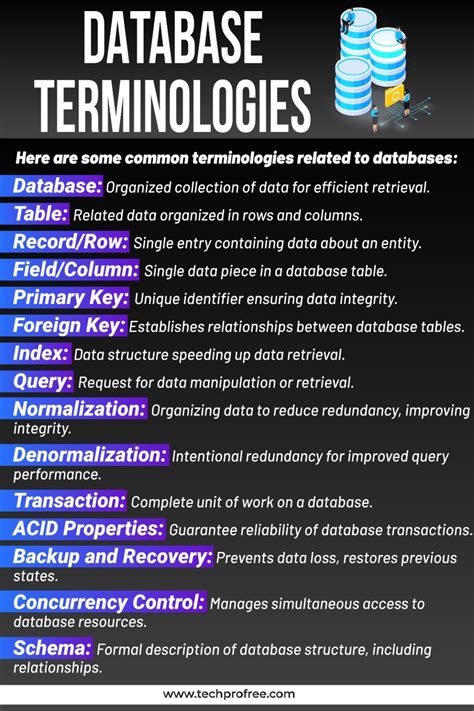 Techpro Free On Linkedin Heres Some Common Terminologies Related To Database Database…