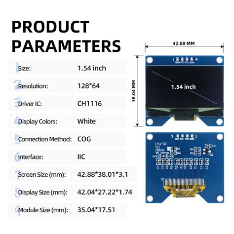 154 Inch Oled Display Module 128×64 Ch1116 Gme12864 98