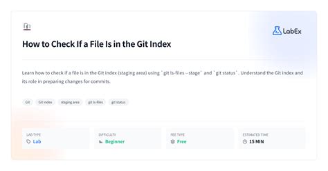 how to check if a file is in the git index labex
