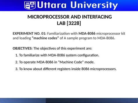 Microprocessor And Interfacing Lab 01pptx