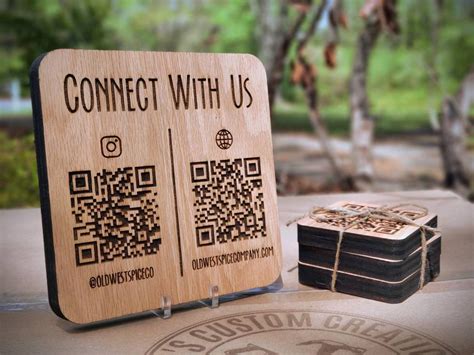 Qr Codes Engraved On Wood Etsy