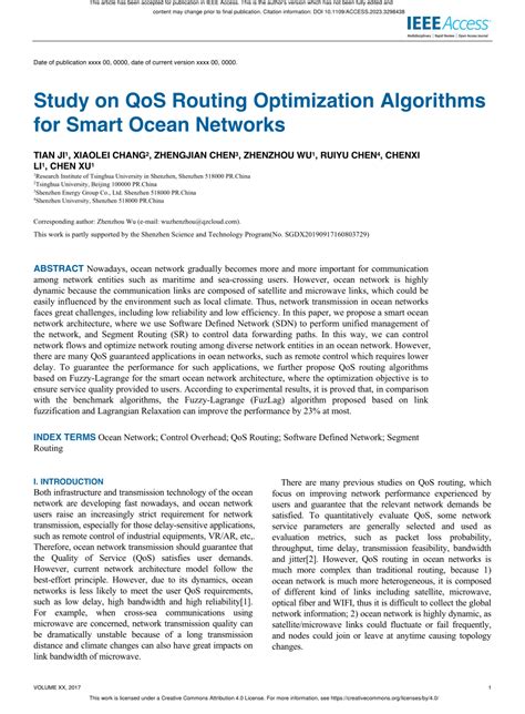 Pdf Study On Qos Routing Optimization Algorithms For Smart Ocean Networks