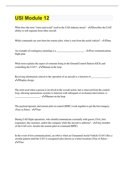 Usi Module 12 Test Questions With Complete Solution Usi Stuvia Us