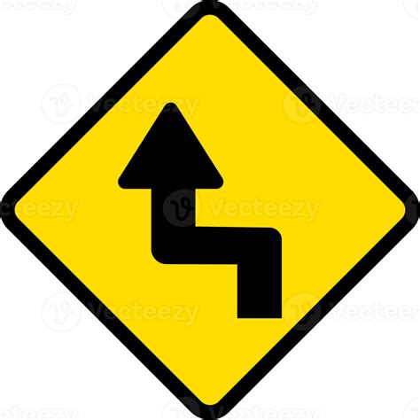 Sharp Double Curve First To Left Road Signs Warning Signs Icons PNG