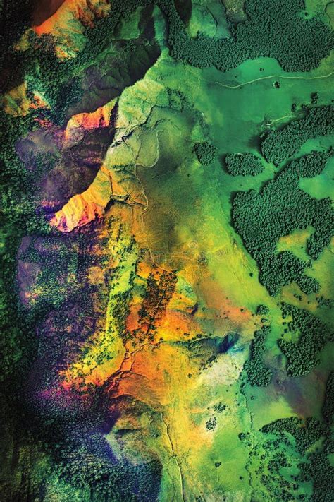 Aerial Lidar Gis Map Of A Highland Region Visualizing Elevation Vegetation Cover And Terrain