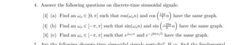 4 Answer The Following Questions On Discrete Time