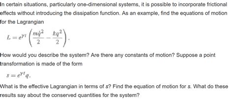 Solved In Certain Situations Particularly One Dimensional