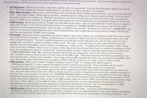 Solved Excel Simulation And The Excel Functions Described