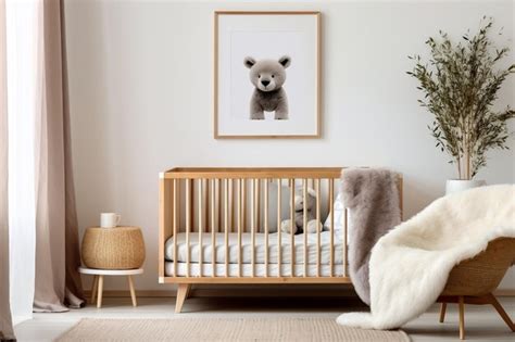 Premium Ai Image Rectangular Frame Poster Mockup On Light Concrete Generative Ai